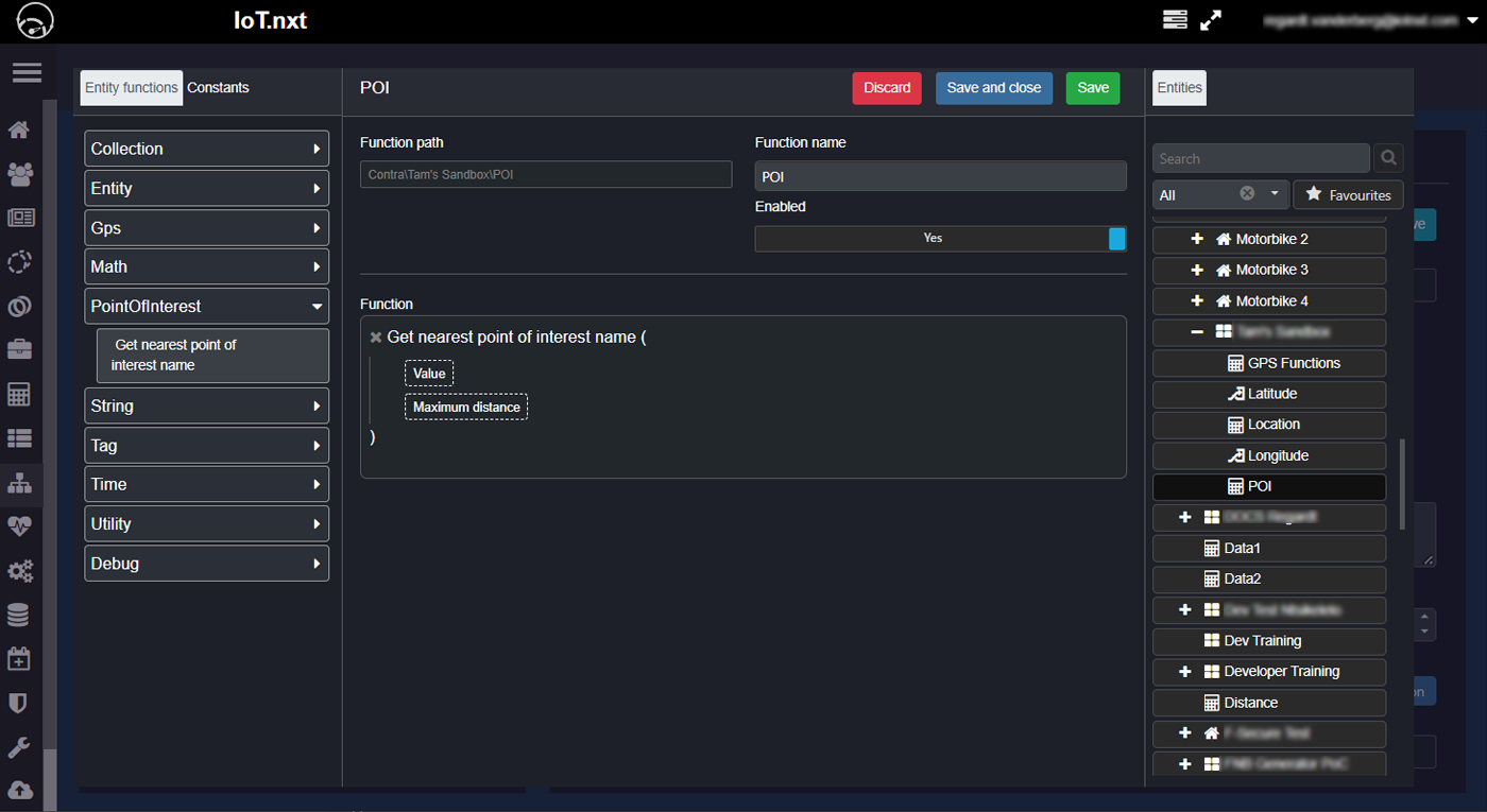 Portal - Entity Functions | IoT.nxt Community